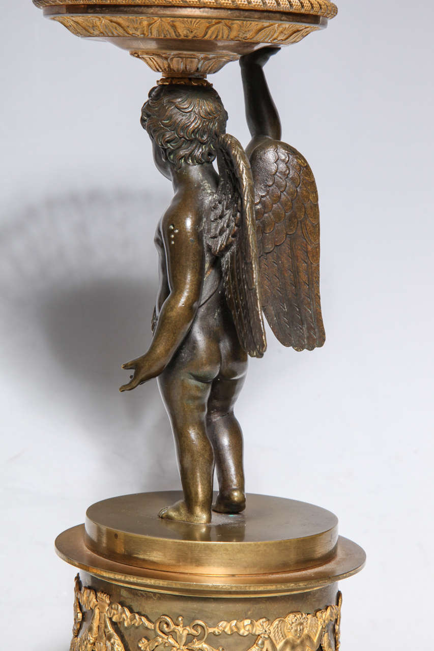 Pair of Russian Empire Period Gilt and Patinated Bronze Cupid ...