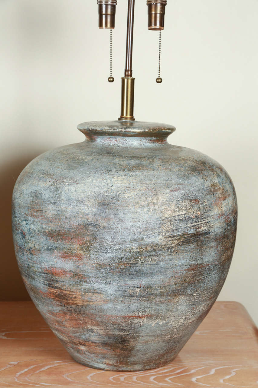 Pair of Very Large Ceramic Lamps at 1stDibs