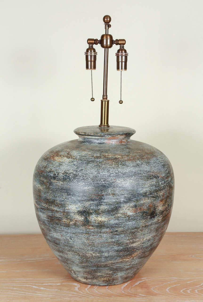 Pair of Very Large Ceramic Lamps at 1stDibs