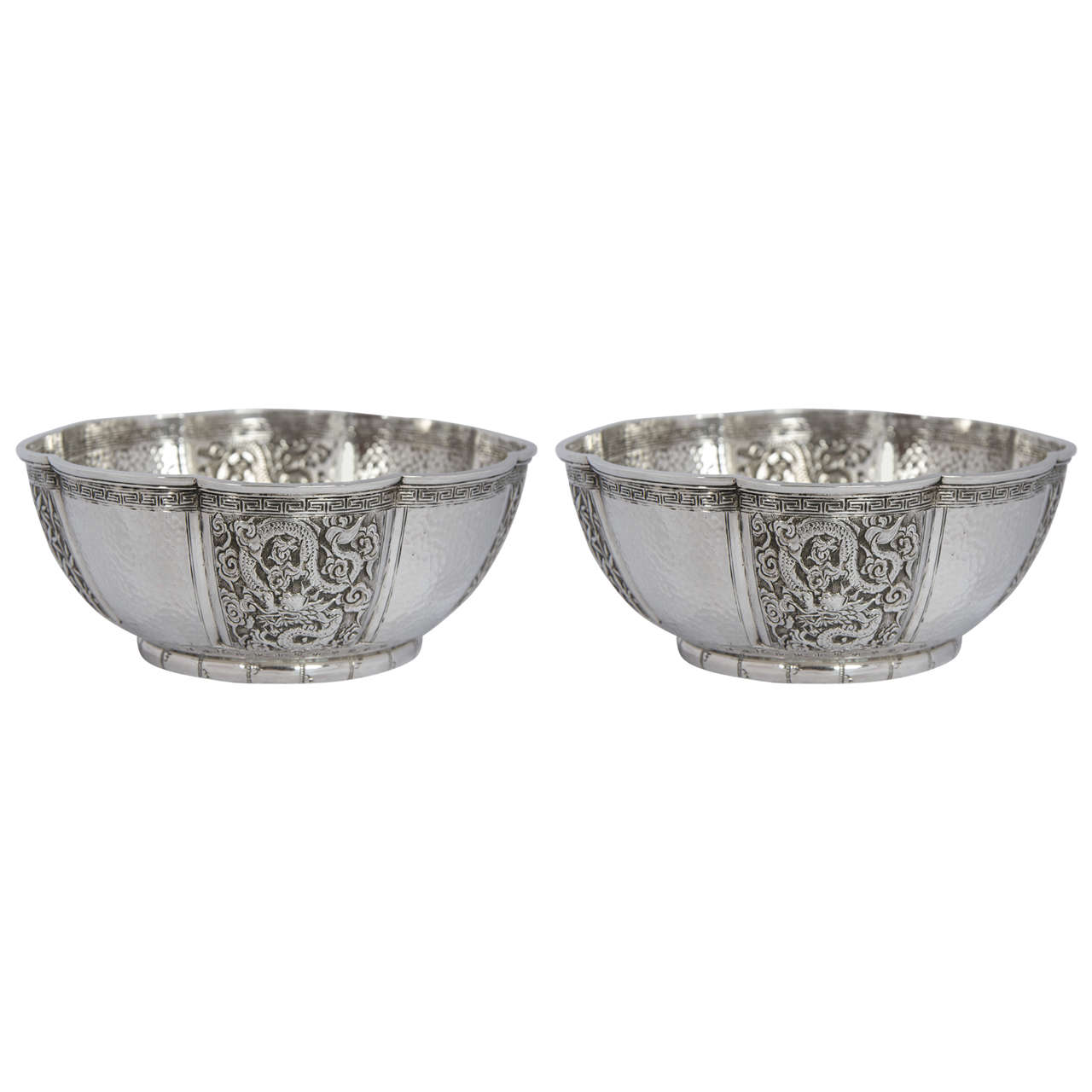 Pair of Chinese Silver Bowls For Sale at 1stDibs
