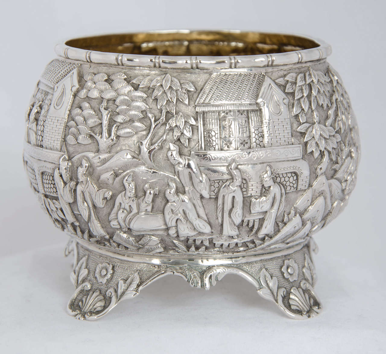 Chinese Export Silver Bowl at 1stDibs