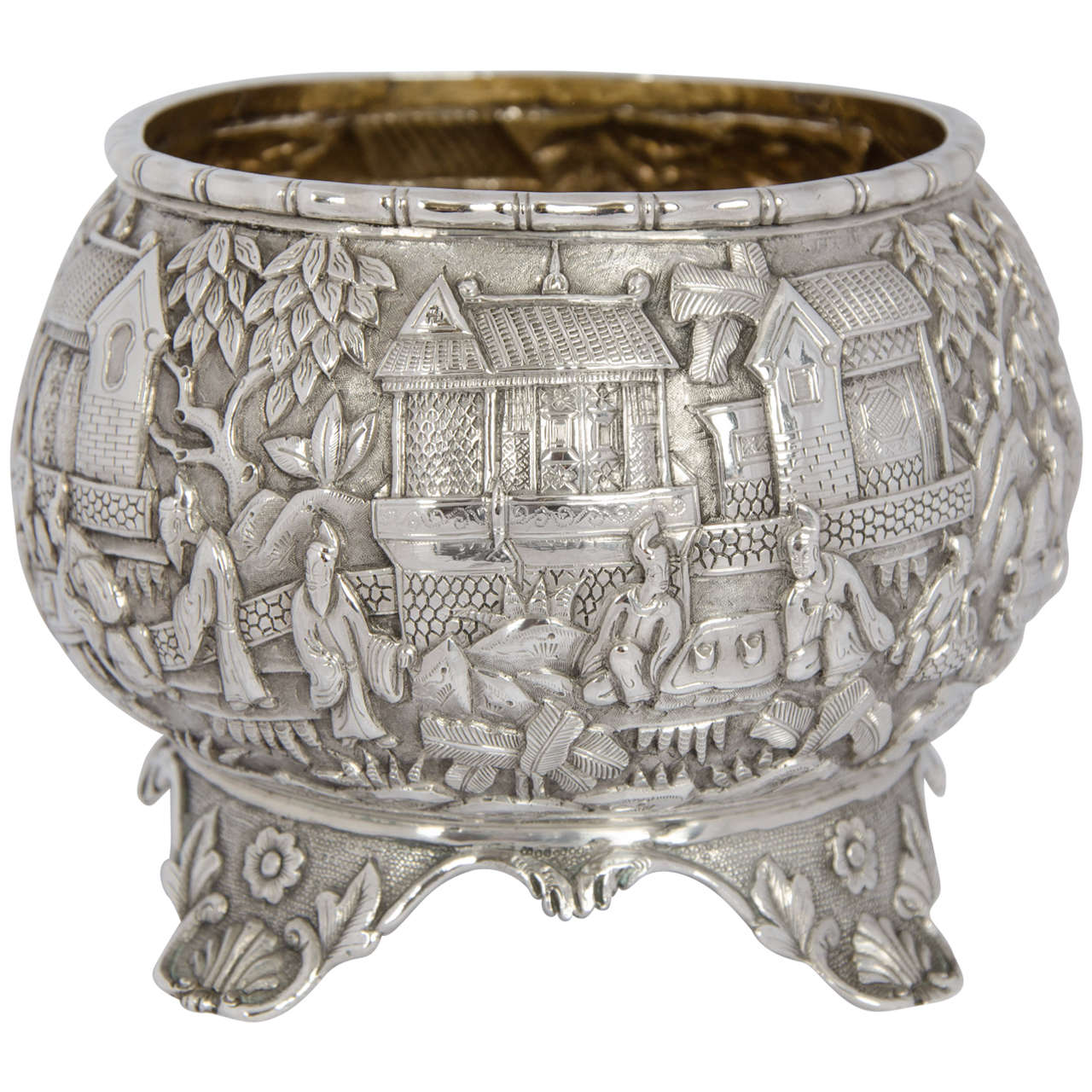 Chinese Export Silver Bowl at 1stDibs