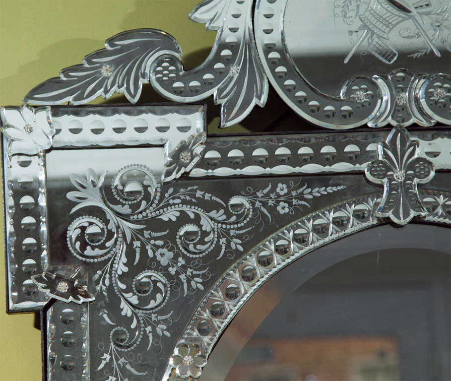 Venetian Style Cut Glass Mirror For Sale at 1stDibs | how to cut glass ...