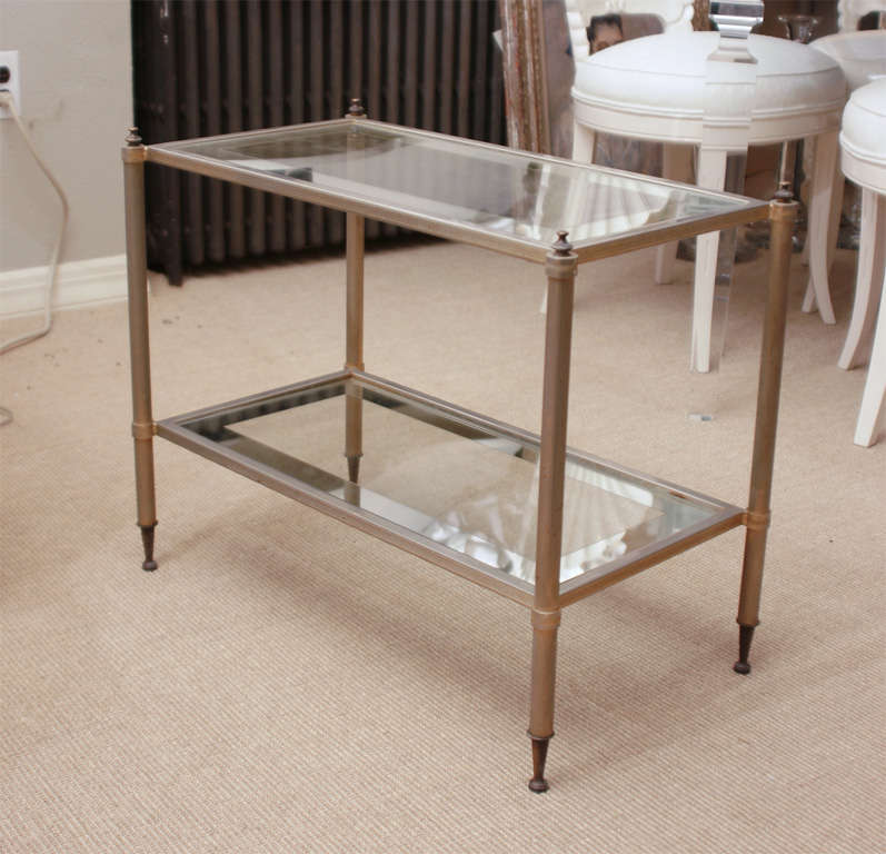 French 2-Tier metal Side Table at 1stDibs