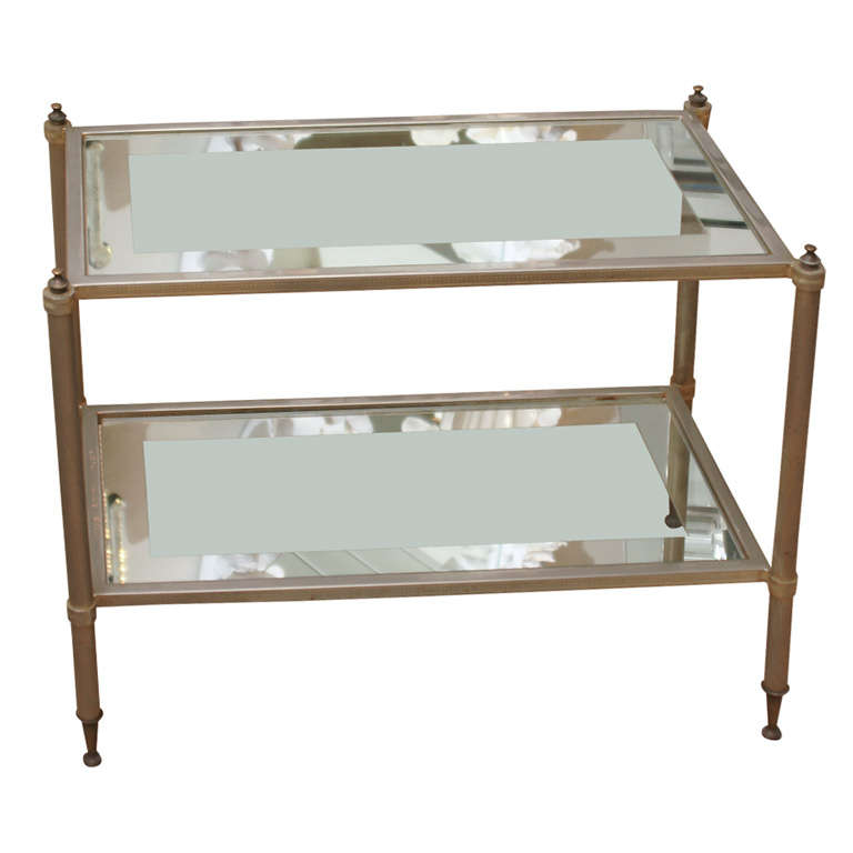 French 2-Tier metal Side Table at 1stDibs