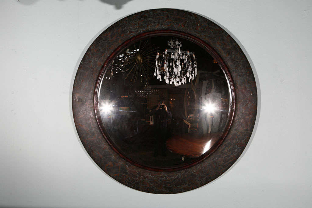 Large Round Copper Mirror. For Sale at 1stDibs