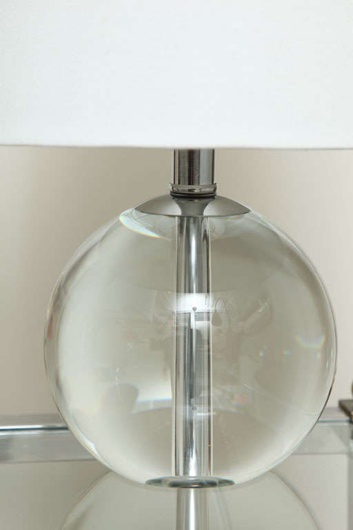 Pair of Solid Glass Globe Lamps at 1stDibs | small glass lamps, solid ...