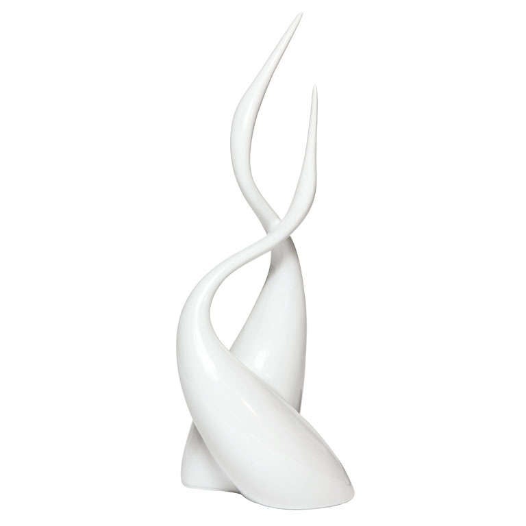 Ceramic Crane Sculpture by Royal Dux at 1stDibs