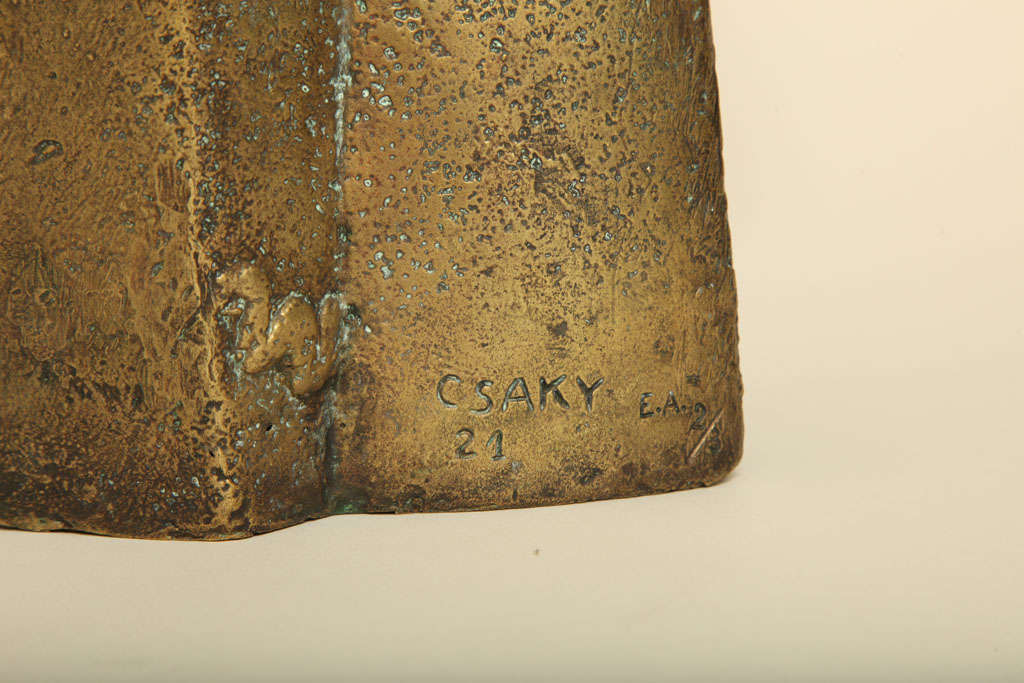 Joseph Csaky "Femme" Bronze Cubistic Sculpture with Gold Patina For ...