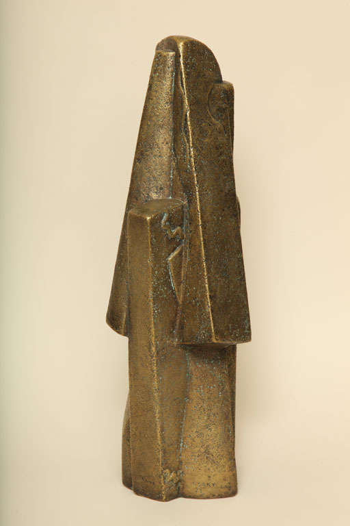 Joseph Csaky "Femme" Bronze Cubistic Sculpture with Gold Patina For ...