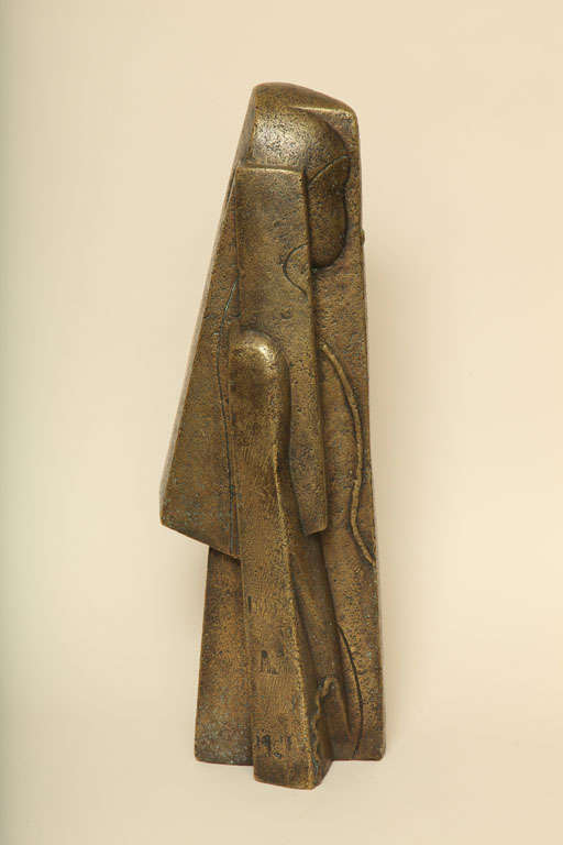 Joseph Csaky "Femme" Bronze Cubistic Sculpture with Gold Patina For ...