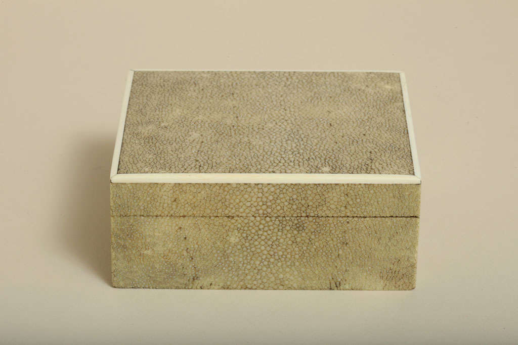 English Art Deco Light Green Shagreen Box at 1stDibs