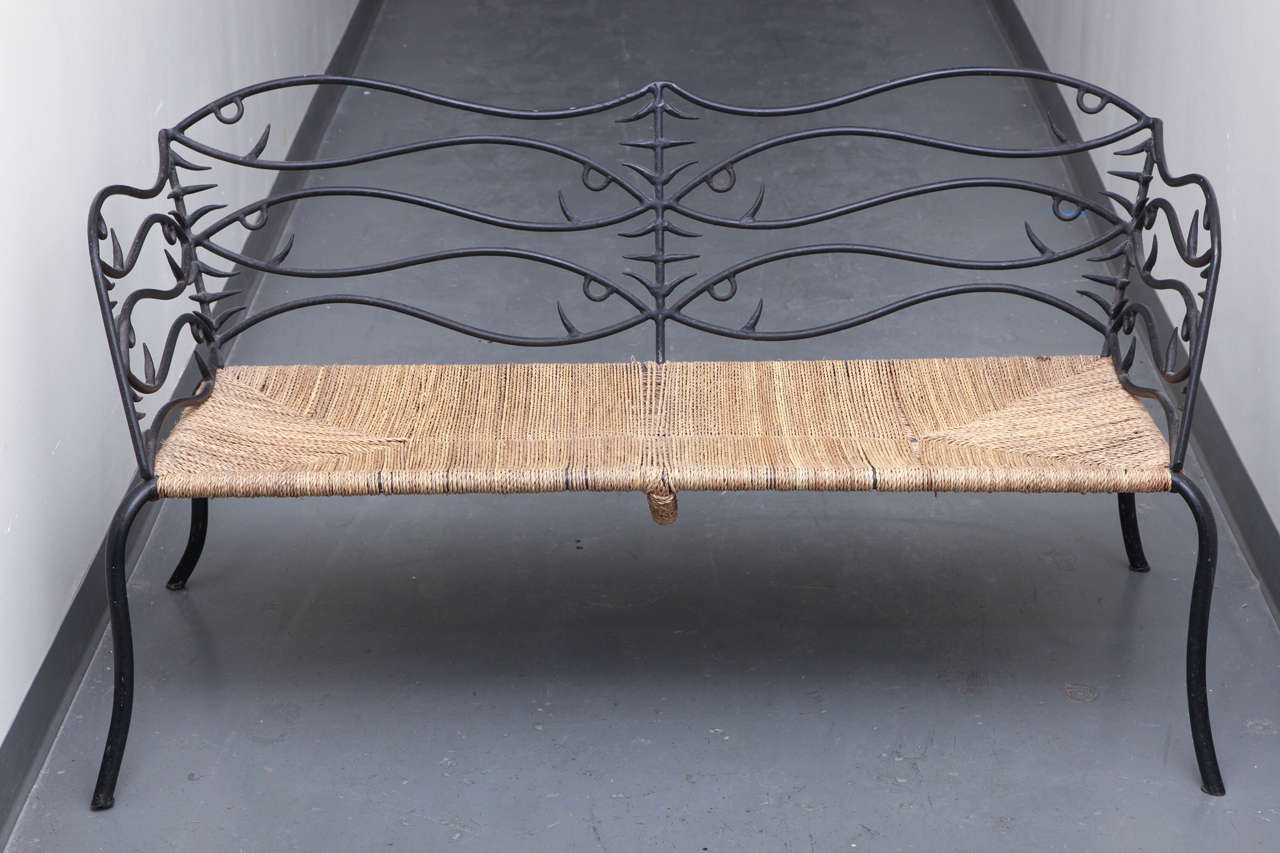 Important Wrought Iron "Fish Bench" Attributed to Jean Cocteau at 1stDibs