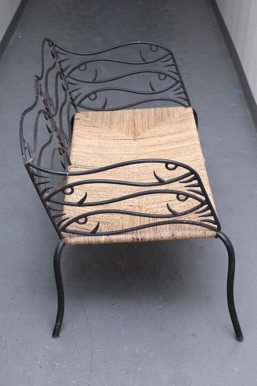 Important Wrought Iron "Fish Bench" Attributed to Jean Cocteau at 1stDibs