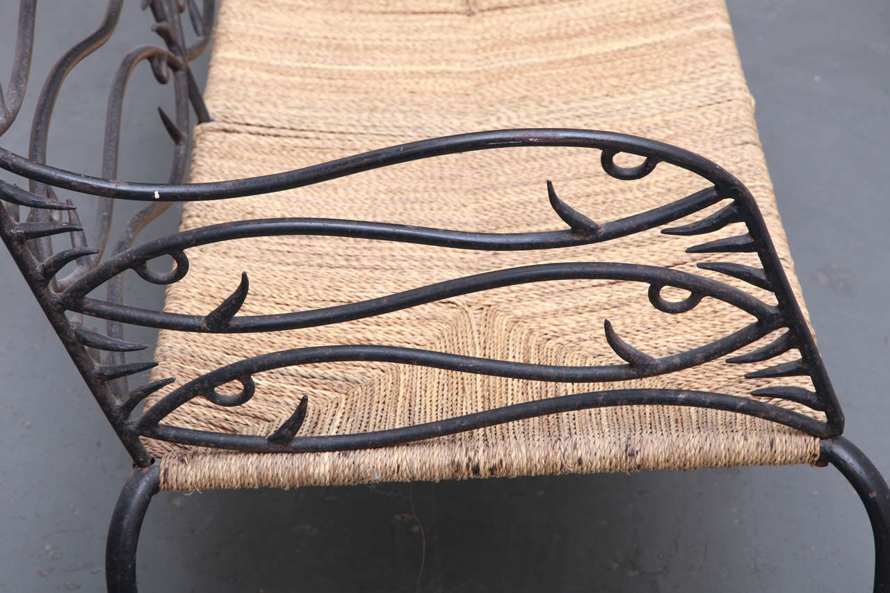 Important Wrought Iron "Fish Bench" Attributed to Jean Cocteau at 1stDibs