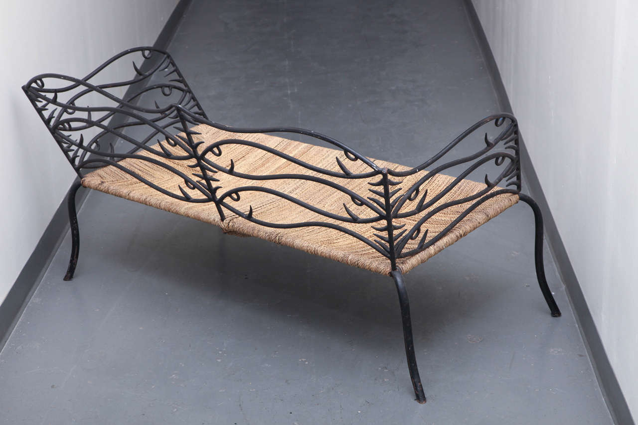 Important Wrought Iron "Fish Bench" Attributed to Jean Cocteau at 1stDibs