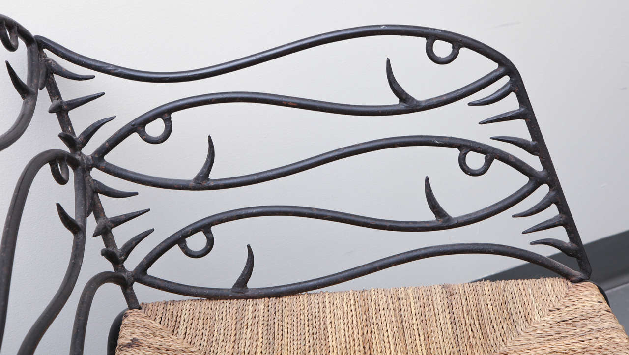 Important Wrought Iron "Fish Bench" Attributed to Jean Cocteau at 1stDibs