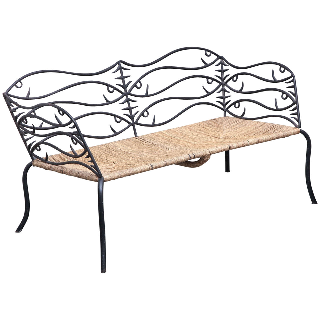 Important Wrought Iron "Fish Bench" Attributed to Jean Cocteau at 1stDibs