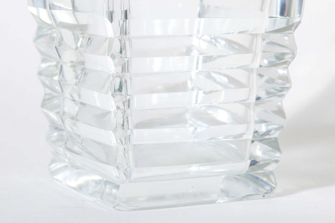 Jean Luce French Art Deco Clear Glass Vase At 1stdibs