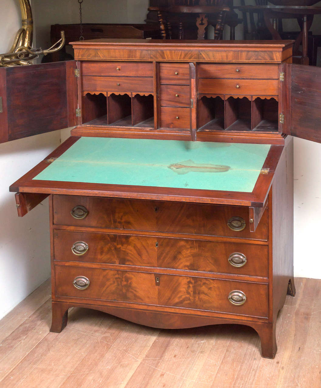 19th Century American Federal Mahogany Secretary Desk at 1stDibs ...