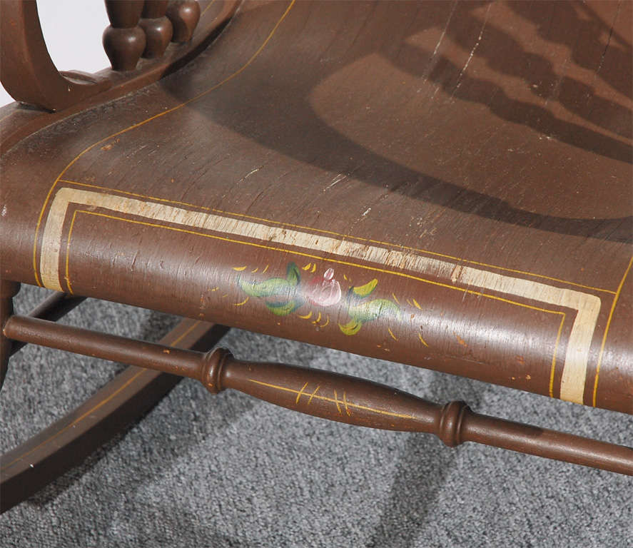 FANTASTIC 19THC ORIGINAL PAINTED BOSTON ROCKING CHAIR FROM PA. at ...