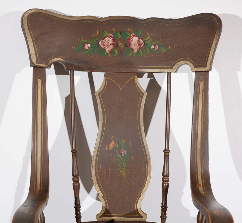 FANTASTIC 19THC ORIGINAL PAINTED BOSTON ROCKING CHAIR FROM PA. at ...