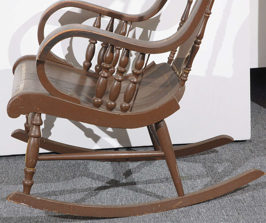 FANTASTIC 19THC ORIGINAL PAINTED BOSTON ROCKING CHAIR FROM PA. at ...