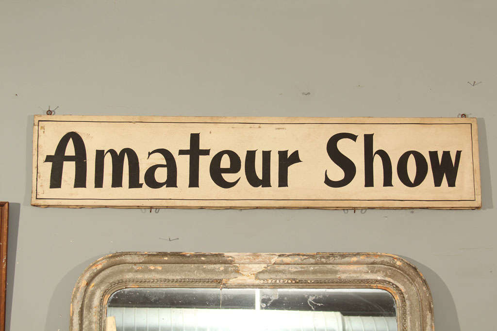 Hand-Painted Amateur Show Sign from Carnival Magic Show at 1stDibs