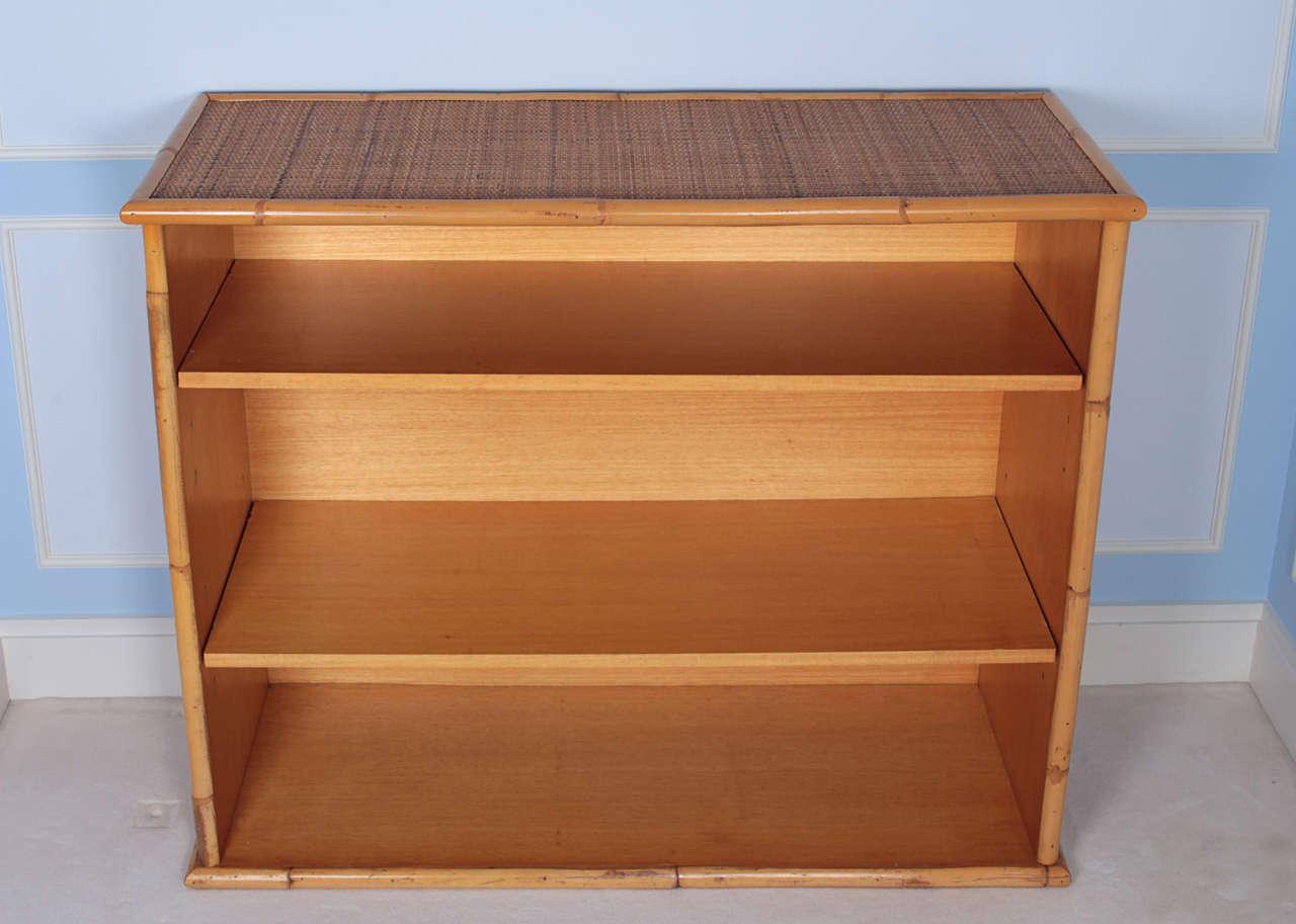 Pair of Rattan and Bamboo Bookcases at 1stDibs