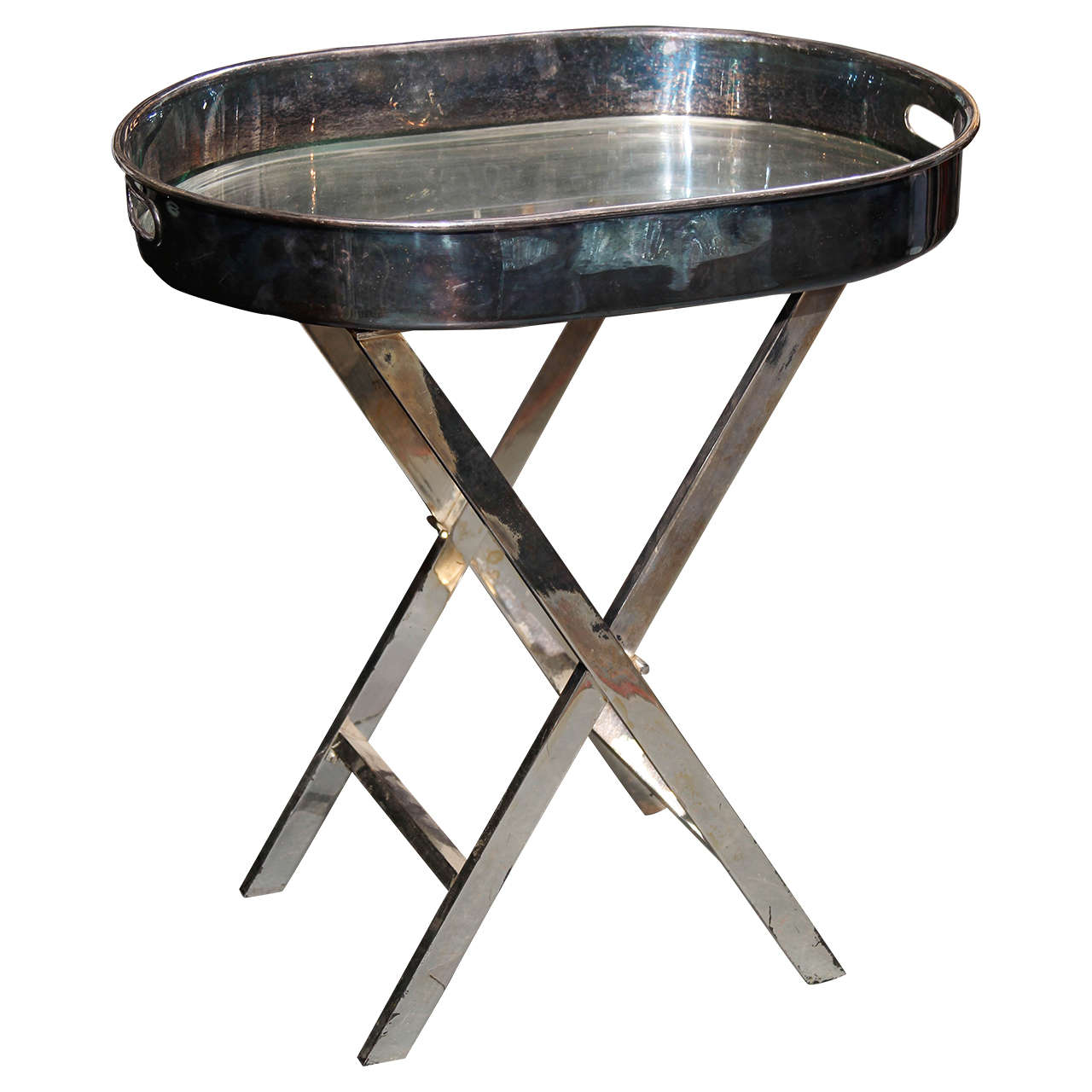 Silver Plate Bar Tray or Stand at 1stDibs