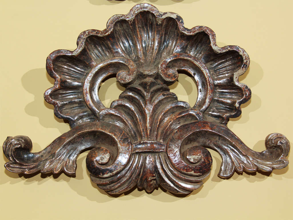 Pair of French Silver Gilt Carvings For Sale at 1stDibs