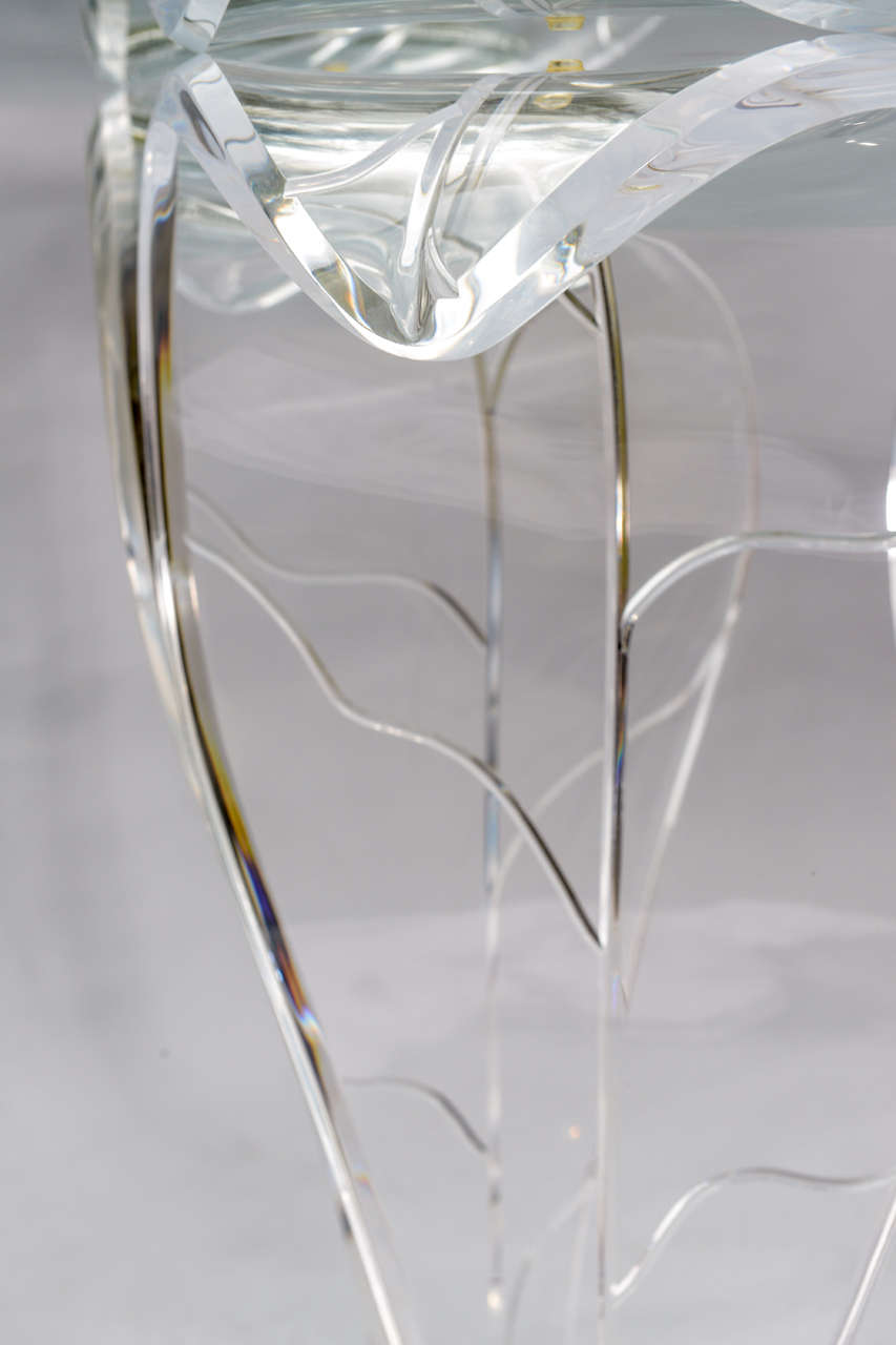 Lucite Leaf Center Table at 1stDibs