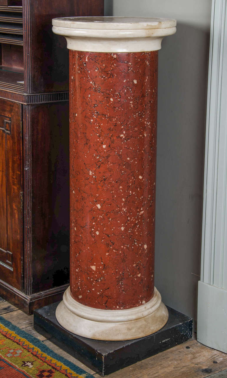 Rosso Francia Scagliola Column at 1stDibs