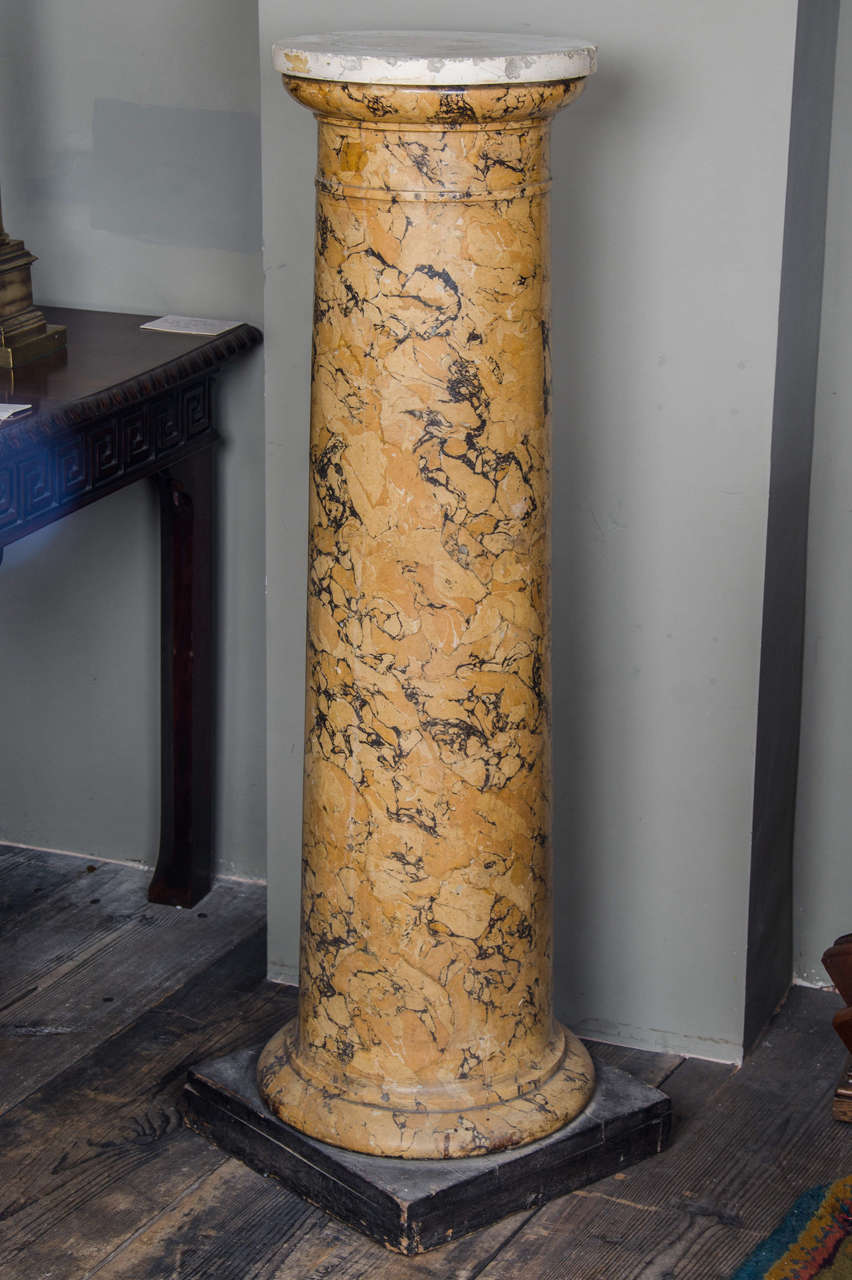 Tall Sienna Scagliola Column at 1stDibs