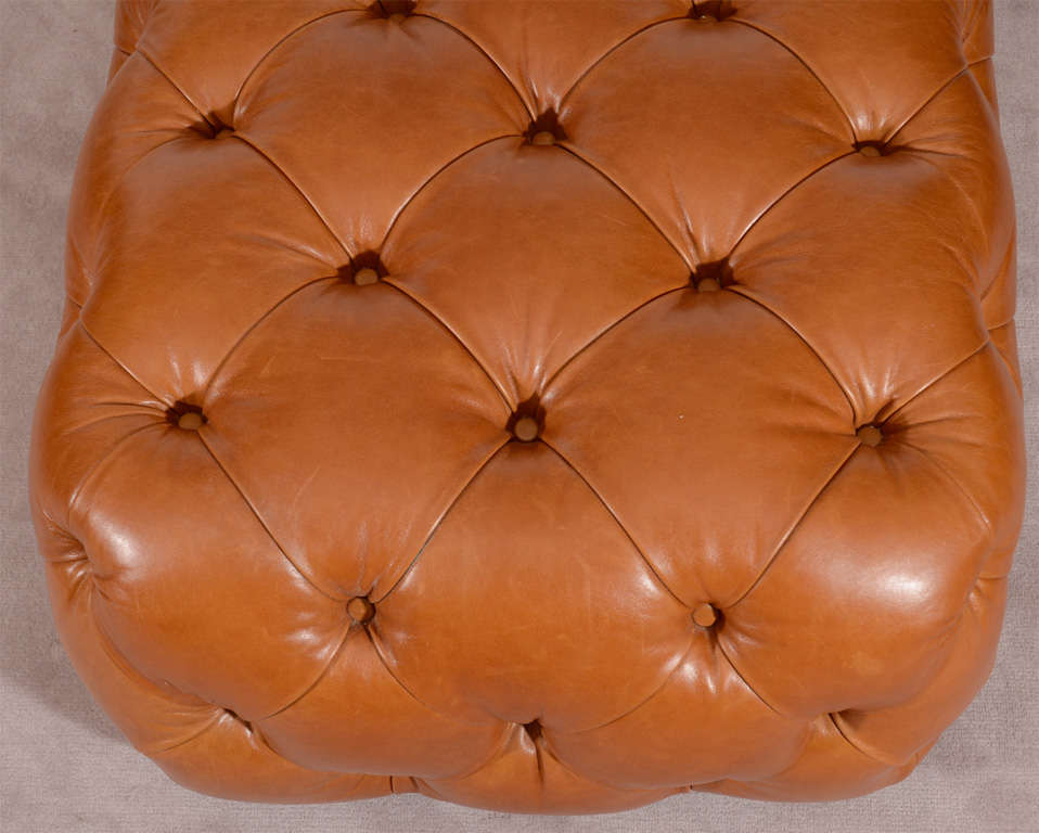 Vintage George Smith Leather "Chesterfield" Bench or Ottoman at 1stDibs