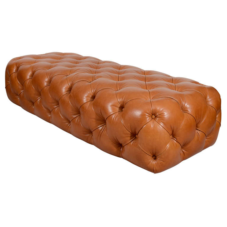 Vintage George Smith Leather "Chesterfield" Bench or Ottoman at 1stDibs