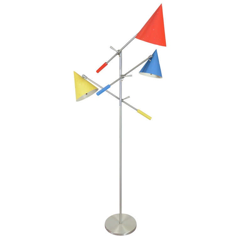 Mid Century Tri-Color Floor Lamp Attributed to Arte Luce at 1stDibs