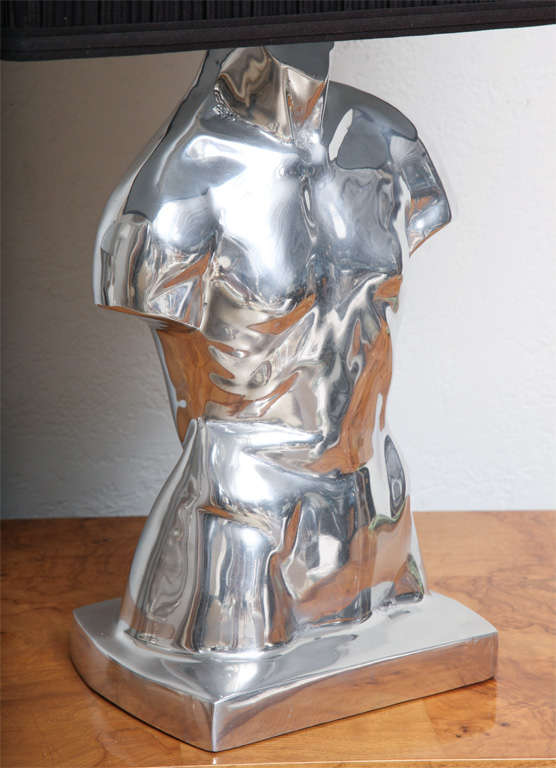 Polished Aluminum Male Torso Lamp at 1stDibs