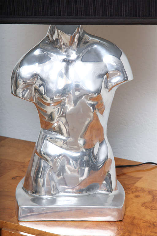 Polished Aluminum Male Torso Lamp at 1stDibs