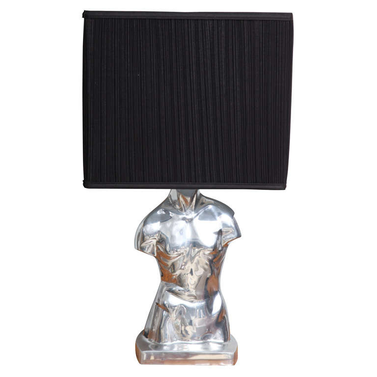 Polished Aluminum Male Torso Lamp at 1stDibs