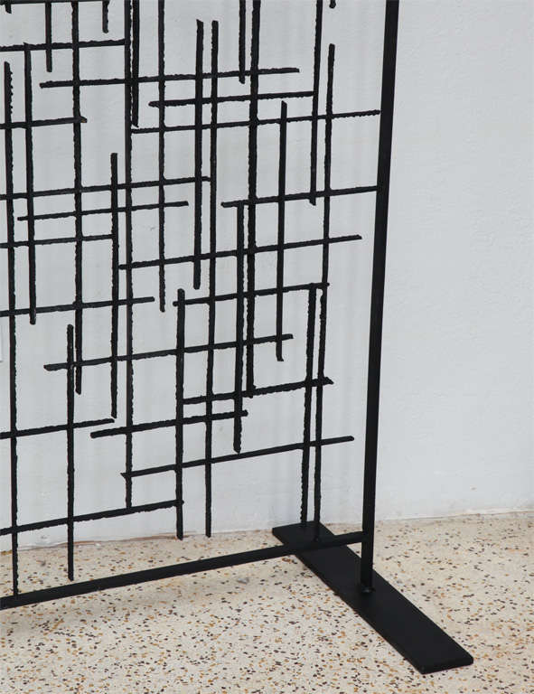 60's Hand-wrought Blackened Iron Room Divider at 1stDibs | wrought iron ...