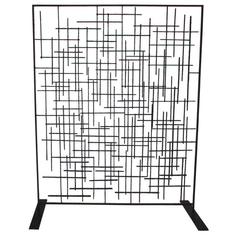 60's Hand-wrought Blackened Iron Room Divider at 1stDibs | wrought iron ...