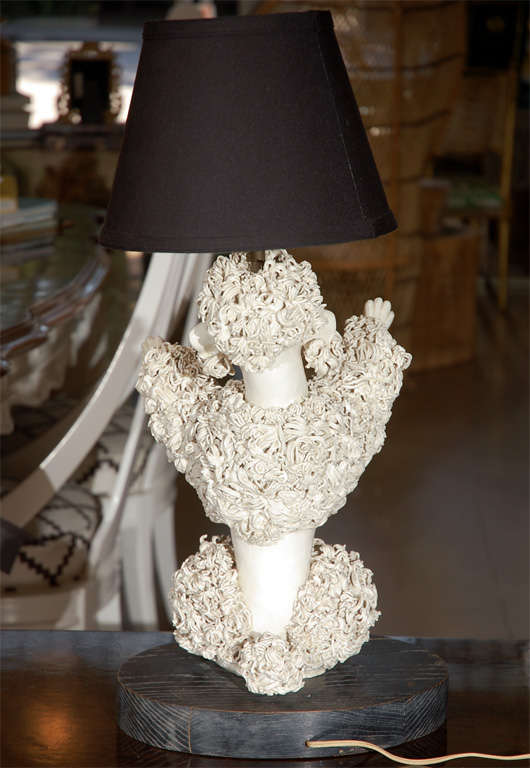 Italian Porcelain Poodle Lamp at 1stDibs