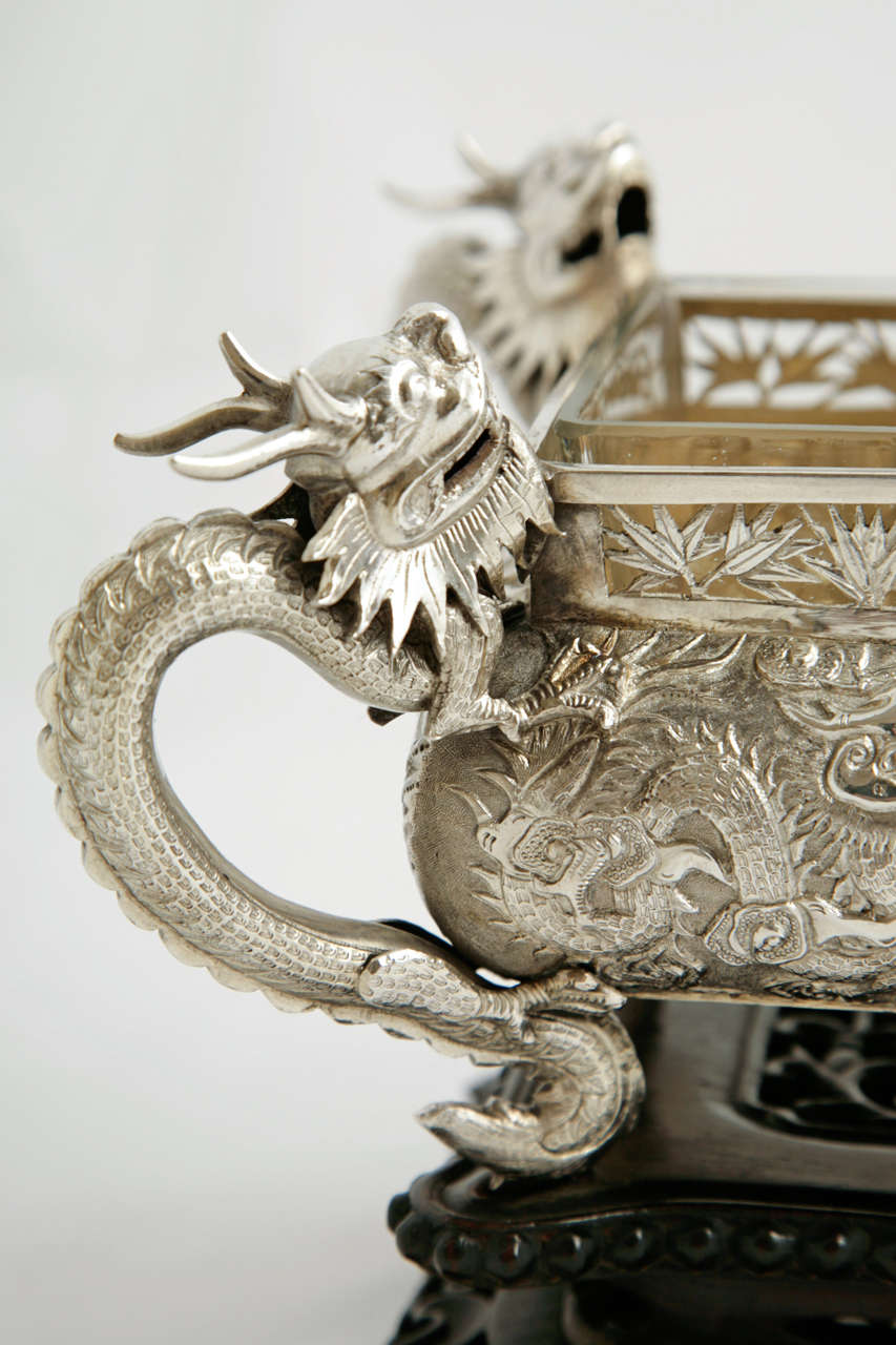 Chinese Export Silver Jardiniere For Sale at 1stDibs