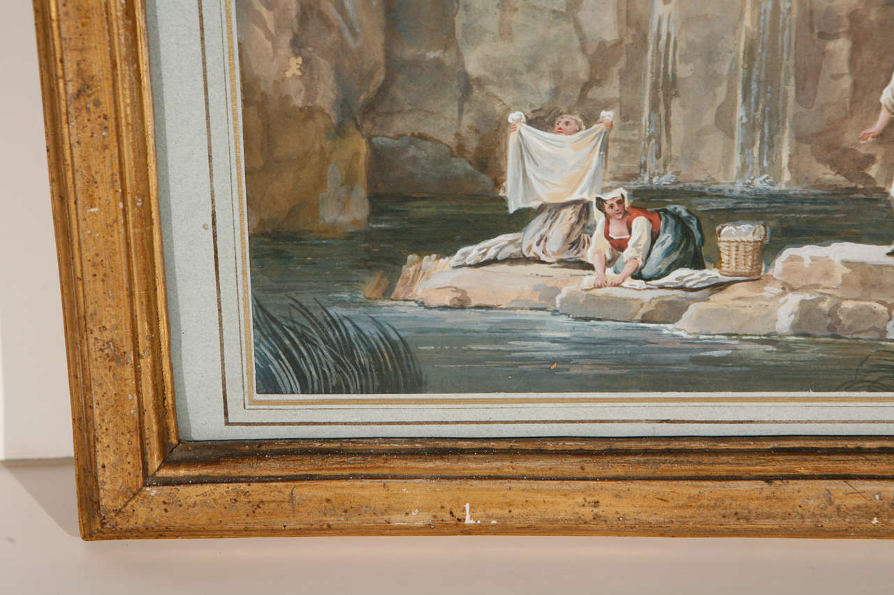 18th Century Capriccio Watercolor Painting For Sale at 1stDibs