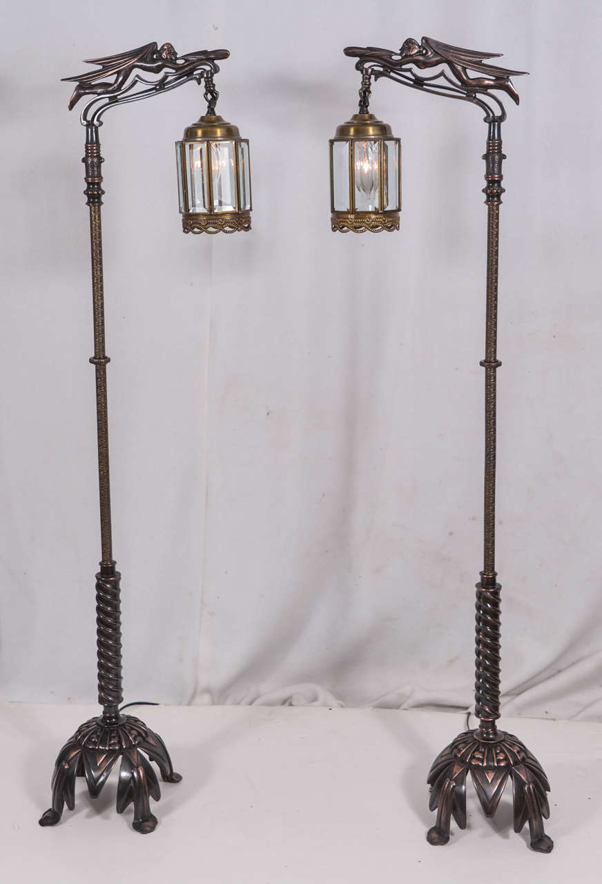 Pair of Vintage Rembrandt Bridge Lamps at 1stDibs | rembrandt torchiere ...