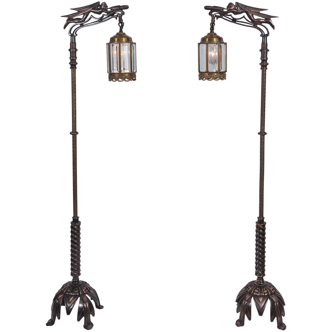 Pair of Vintage Rembrandt Bridge Lamps at 1stDibs | rembrandt torchiere ...