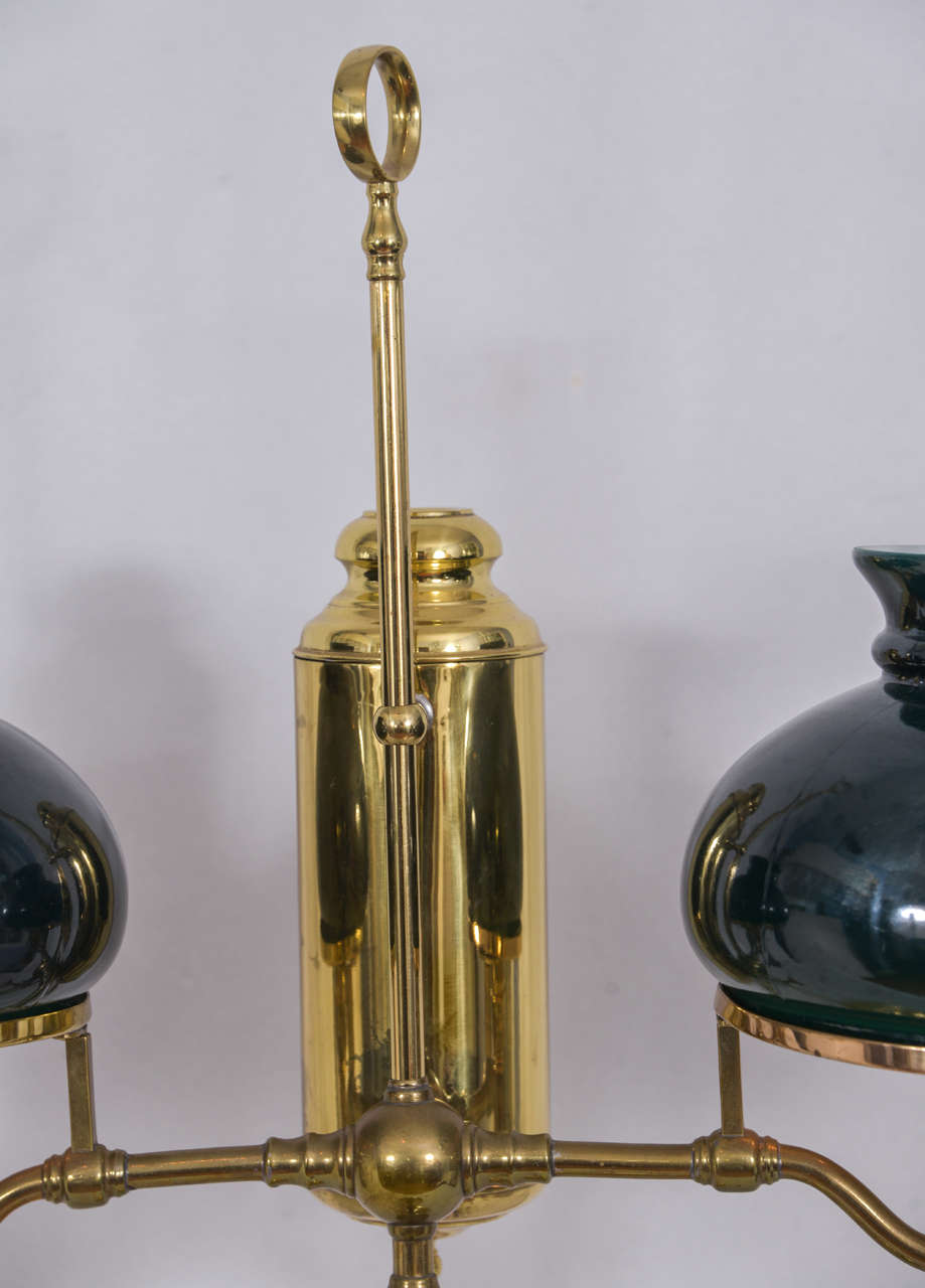 Polished Brass Double Student Oil Lamp Electrified at 1stDibs | double ...