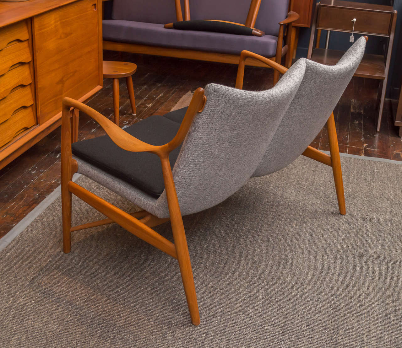 Finn Juhl NV45 Settee by Niels Vodder For Sale at 1stDibs | finn juhl ...