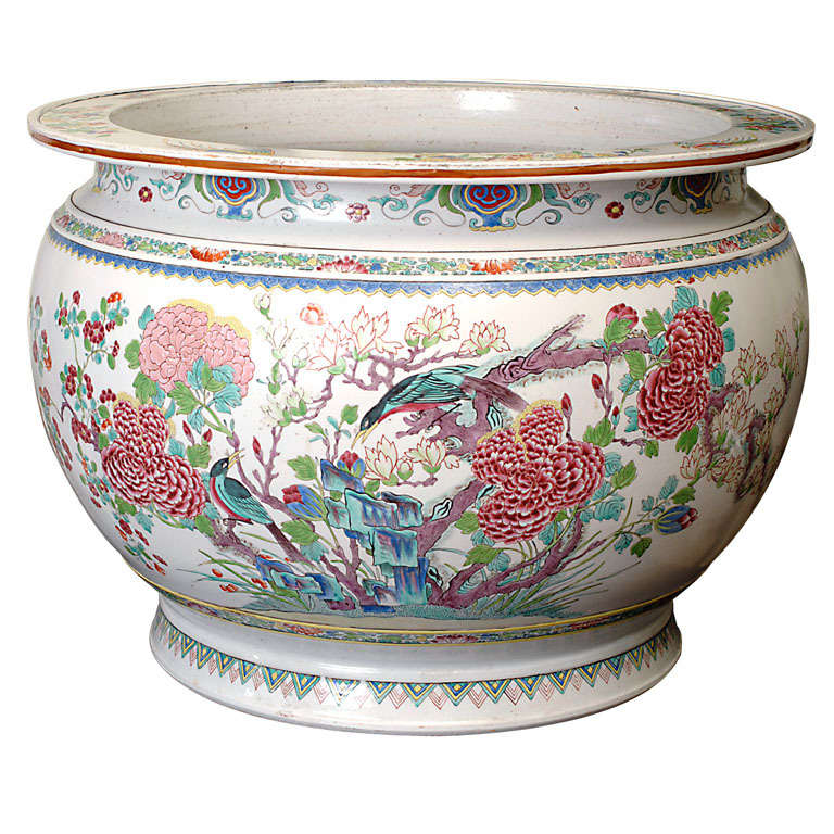 Chinese Famille Rose Fish Bowl For Sale at 1stDibs